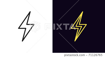 Outline lightning flash icon. Linear thunder... - Stock Illustration ...