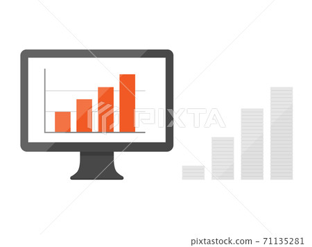 Illustration of a bar graph displayed on the... - Stock Illustration ...