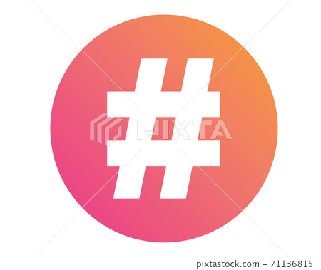 Vector gradient pink to orange hashtag symbol... - Stock Illustration ...