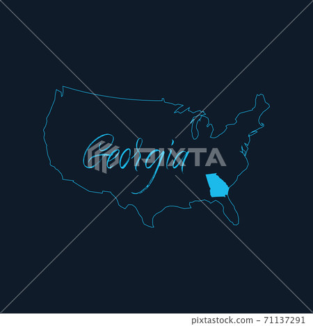 Georgia state highlighted on United States of... - Stock Illustration ...