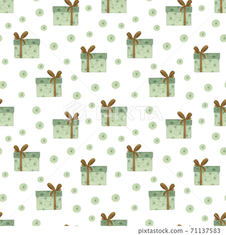 Repeat pattern Christmas light green gift box... - Stock Illustration ...