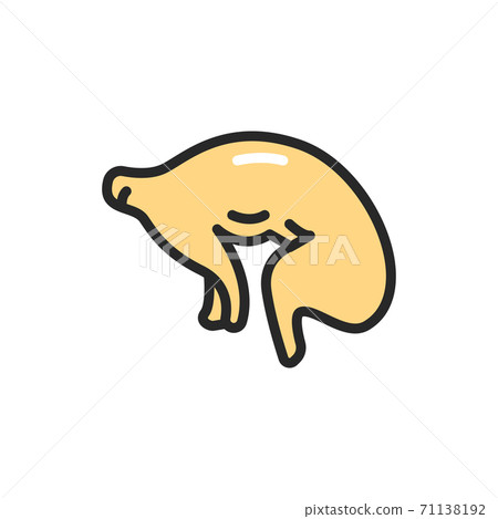 Rabbit meat color line icon. Pictogram for web... - Stock Illustration ...