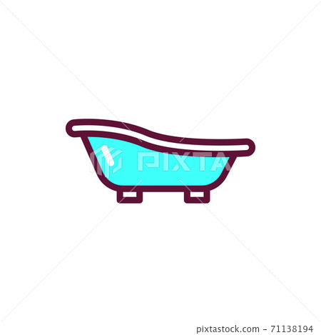 Baby bath color line icon. Isolated vector...-插圖素材 [71138194] - PIXTA圖庫