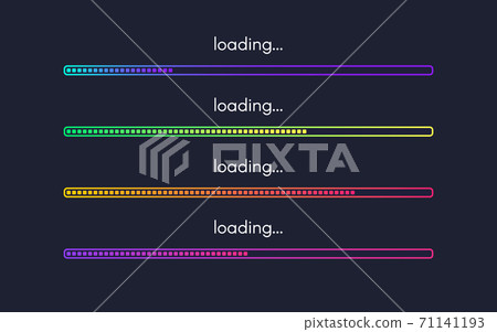 Loading bar set. Progress icons visualization.... - Stock Illustration ...