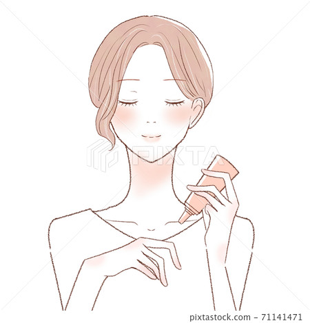 Women painting hand cream - Stock Illustration [71141471] - PIXTA