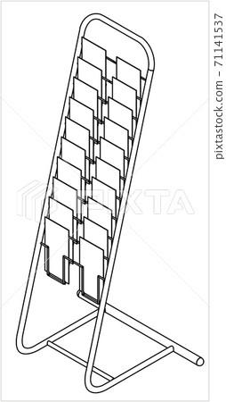 Line drawing illustration of catalog stand - Stock Illustration ...