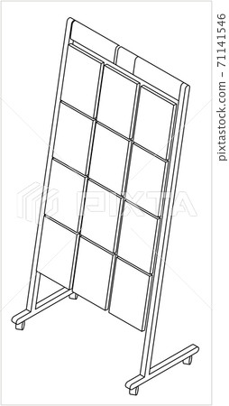 Line drawing illustration of catalog stand - Stock Illustration ...