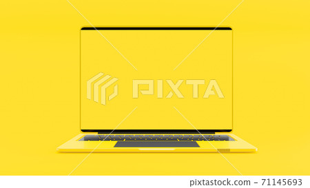 Laptop yellow color. - Stock Illustration [71145693] - PIXTA