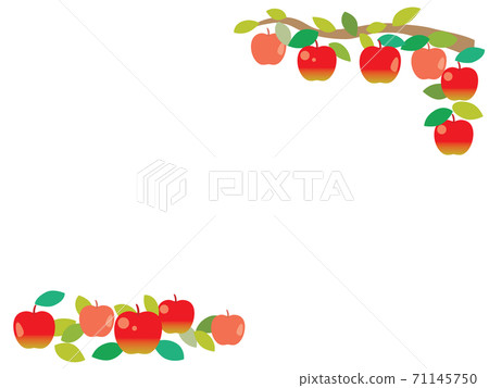 Red apple corner frame - Stock Illustration [71145750] - PIXTA