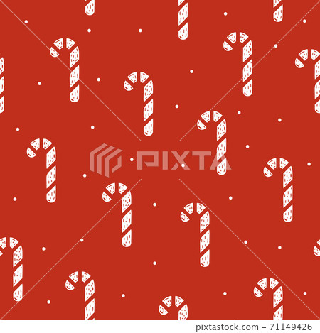 Seamless pattern of Christmas lollipop in flat... - Stock Illustration ...