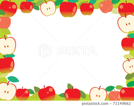 Red apple frame - Stock Illustration [71149662] - PIXTA