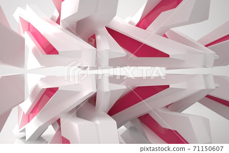 Abstract architecture of the building with red... - Stock Illustration ...