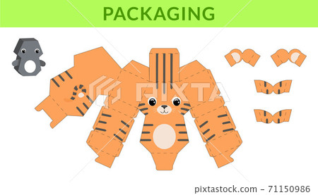 Party favor die cut tiger box for birthdays,... - Stock Illustration ...