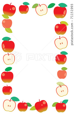 Red apple frame vertical - Stock Illustration [71151993] - PIXTA