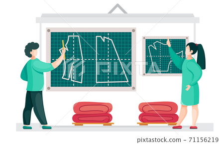 Couple explains the principles of drawing... - Stock Illustration ...