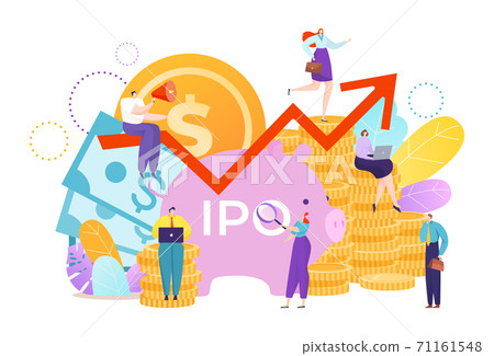 Money investment for business ipo with coin,... - Stock Illustration ...