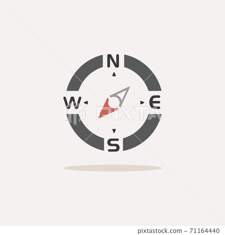 Compass. South west direction. Color icon with... - Stock Illustration ...