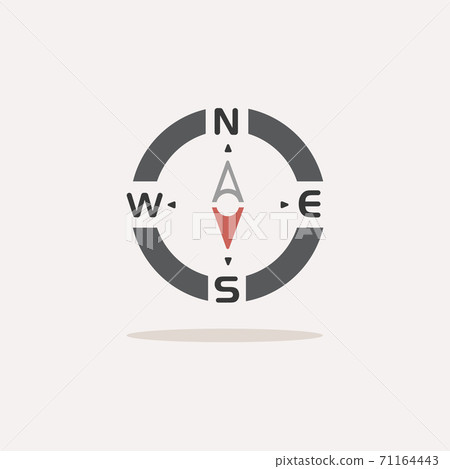 Compass. South direction. Color icon with... - Stock Illustration ...