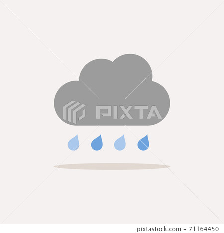 Cloud and raindrops. Color icon with shadow.... - Stock Illustration ...