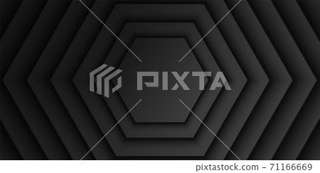 Abstract black hexagonal overlap layer... - Stock Illustration [71166669] - PIXTA