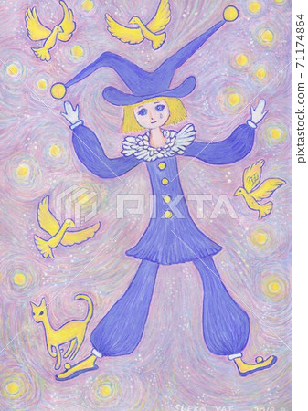 Clown clown and pigeon - Stock Illustration [71174864] - PIXTA