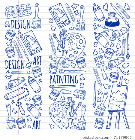 Creativity and imagination. Design college.... - Stock Illustration ...