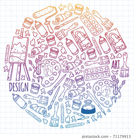Creativity and imagination. Design college.... - Stock Illustration ...