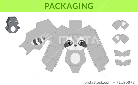 Party favor die cut raccoon box for birthdays,... - Stock Illustration ...