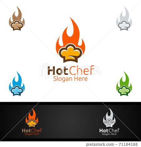 Hot Chef Food Logo for Restaurant or Cafe - Stock Illustration ...
