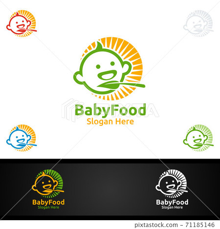 Baby Food Logo for Nutrition or Supplement Concept - Stock Illustration ...