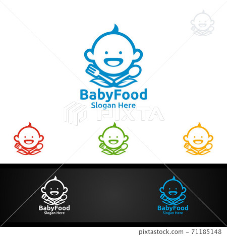 Baby Food Logo for Nutrition or Supplement Concept - Stock Illustration ...