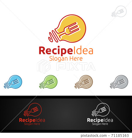 Recipe Food Logo for Restaurant or Cafe - Stock Illustration [71185163 ...