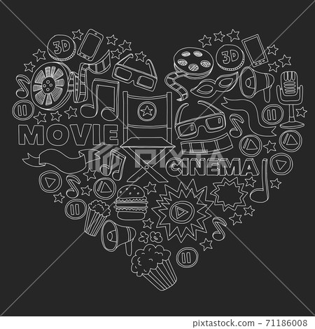 Cinema, movie. Vector film symbols and objects - Stock Illustration ...
