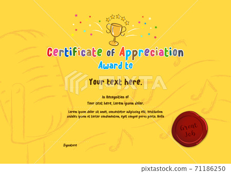 Colorful certificate template for singing or... - Stock Illustration ...