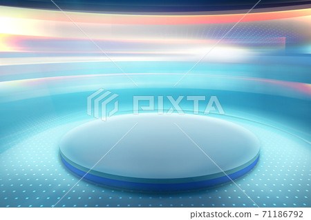 High tech and modern 3d studio space with big... - Stock Illustration ...