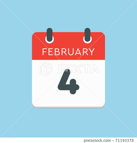 Icon day date 4 February, template calendar page - Stock Illustration ...