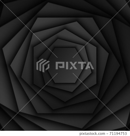 Abstract black hexagonal overlap layer... - Stock Illustration [71194753] - PIXTA