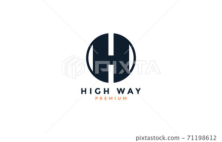 H for way street road logo vector icon design - Stock Illustration ...