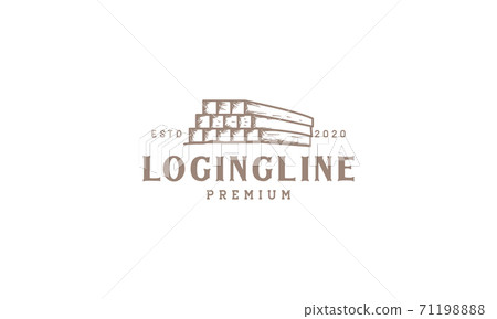 Logging wood engraved vintage simple logo... - Stock Illustration ...