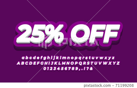 25 percent sale discount promotion text 3d... - Stock Illustration ...