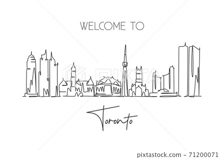 One continuous line drawing of Toronto city... - Stock Illustration ...