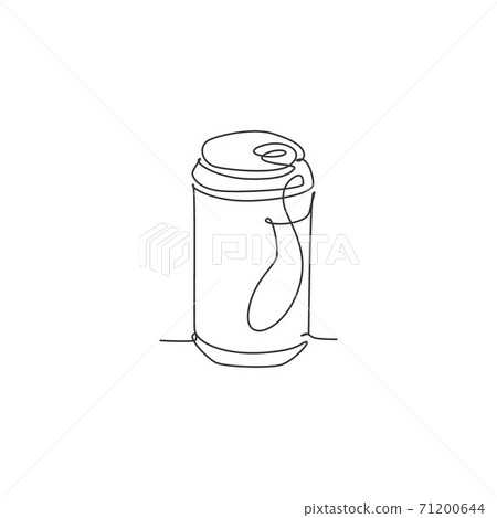 Soda Can Drawing Single Continuous Line Drawing Of Stylized Soft...