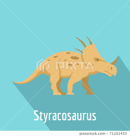 Styracosaurus icon, flat style. - Stock Illustration [71201433] - PIXTA