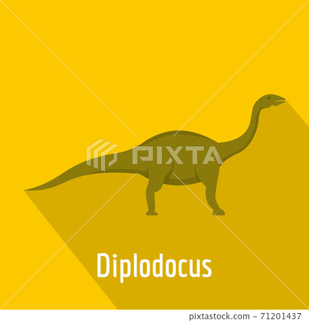 Diplodocus icon, flat style. - Stock Illustration [71201437] - PIXTA
