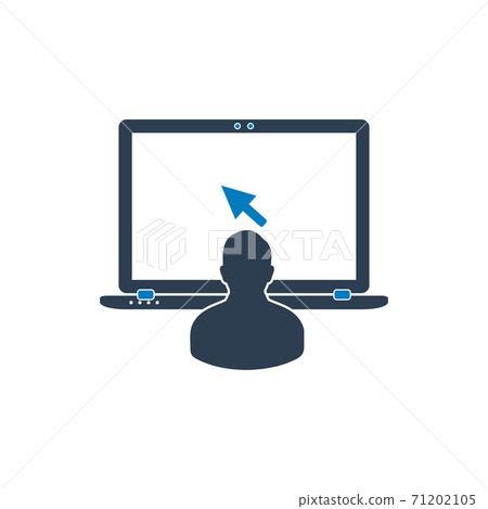 Computer User Icon. Flat style vector EPS. - Stock Illustration ...