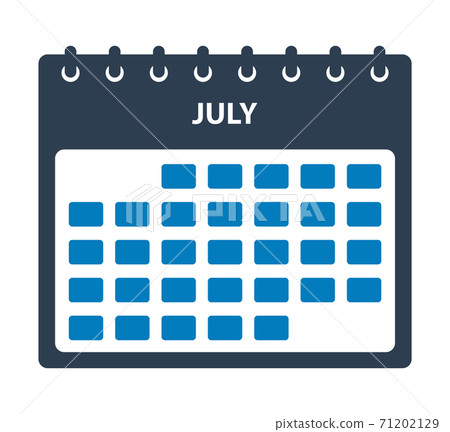 July Calendar Icon. Flat style vector EPS. - Stock Illustration ...