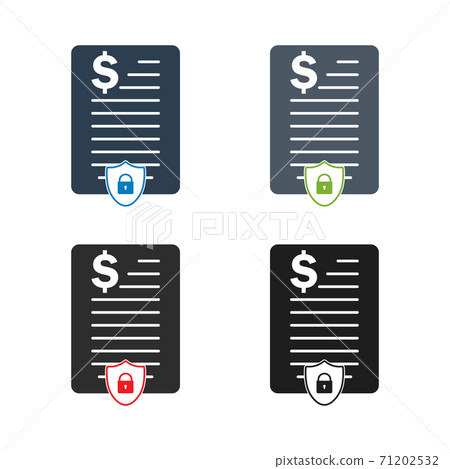 Financial Security Icon Set. Flat style vector... - Stock Illustration ...