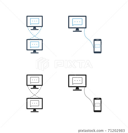 Network connection between two device icon... - Stock Illustration ...