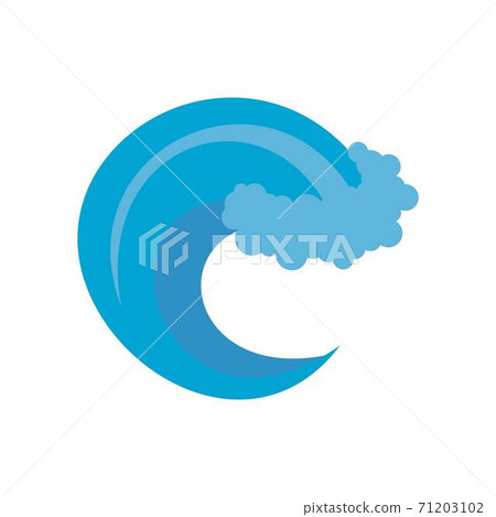 Wave storm icon, flat style - Stock Illustration [71203102] - PIXTA