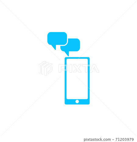 Smartphone Message icon flat. - Stock Illustration [71203979] - PIXTA